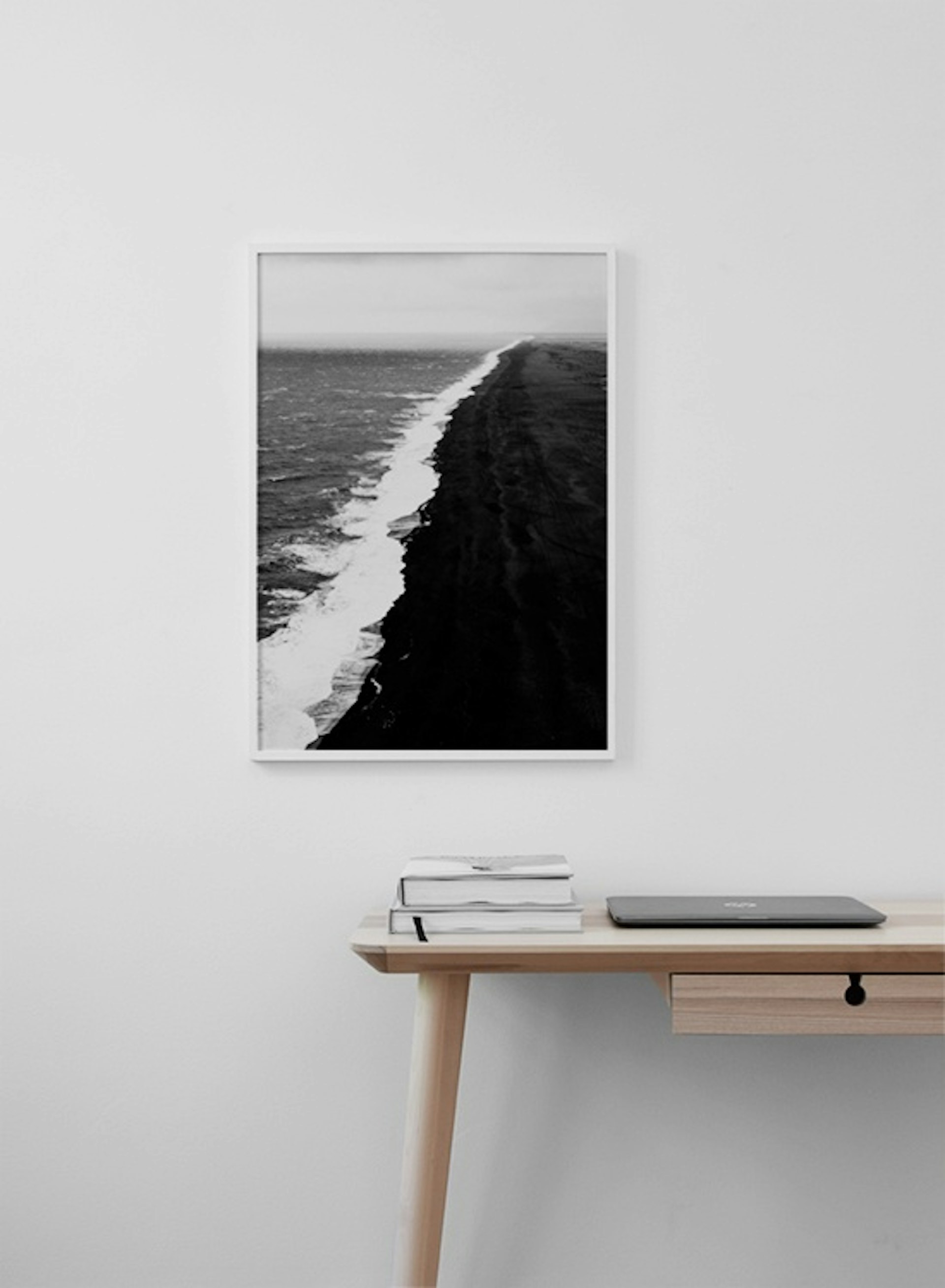 Black Beach Aerial Poster