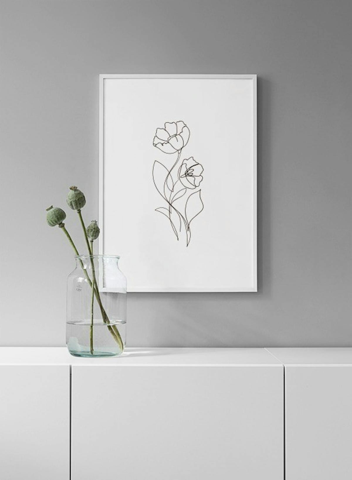 Flower Lines No1 Poster - Simple flower - Desenio.co.uk