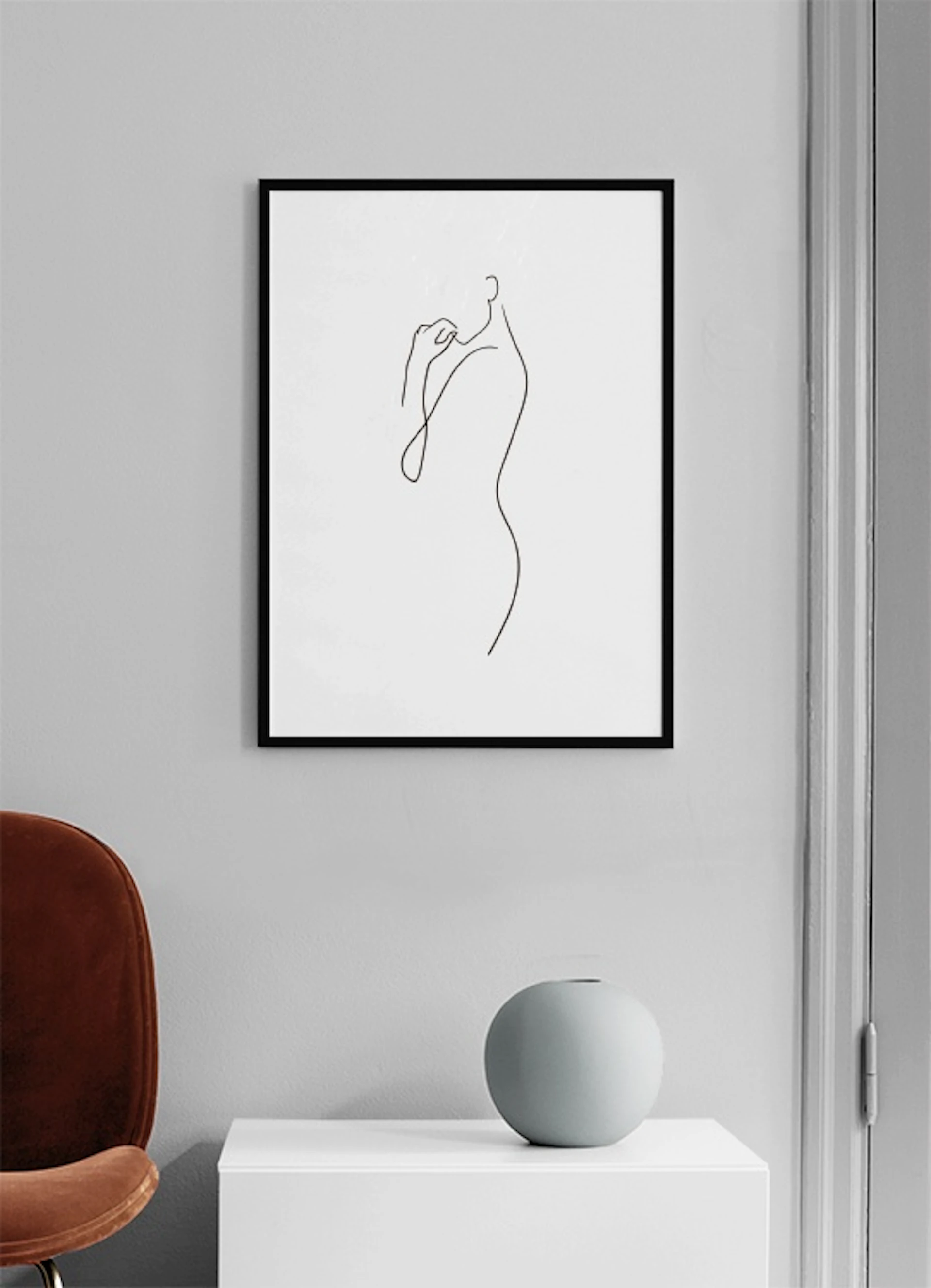 Curve Line Art Poster - Female curves