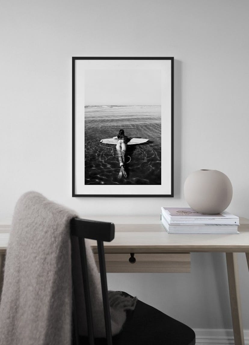 Floating on Surfboard Poster