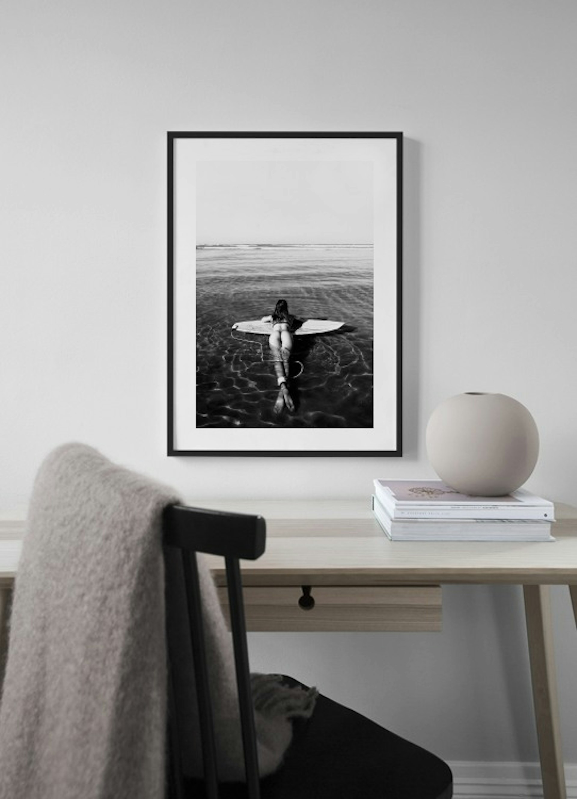 Floating on Surfboard Poster