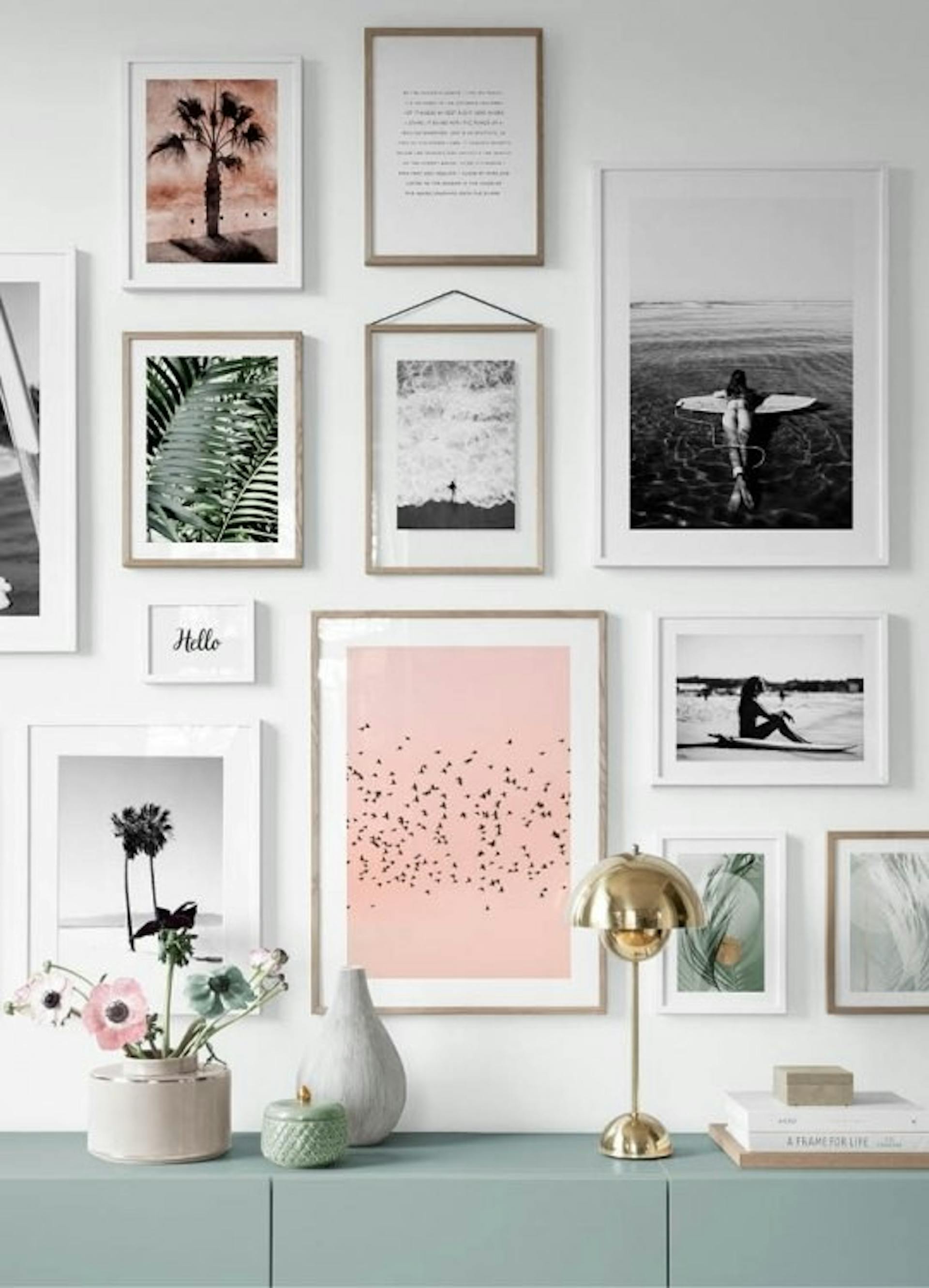 Floating on Surfboard Poster