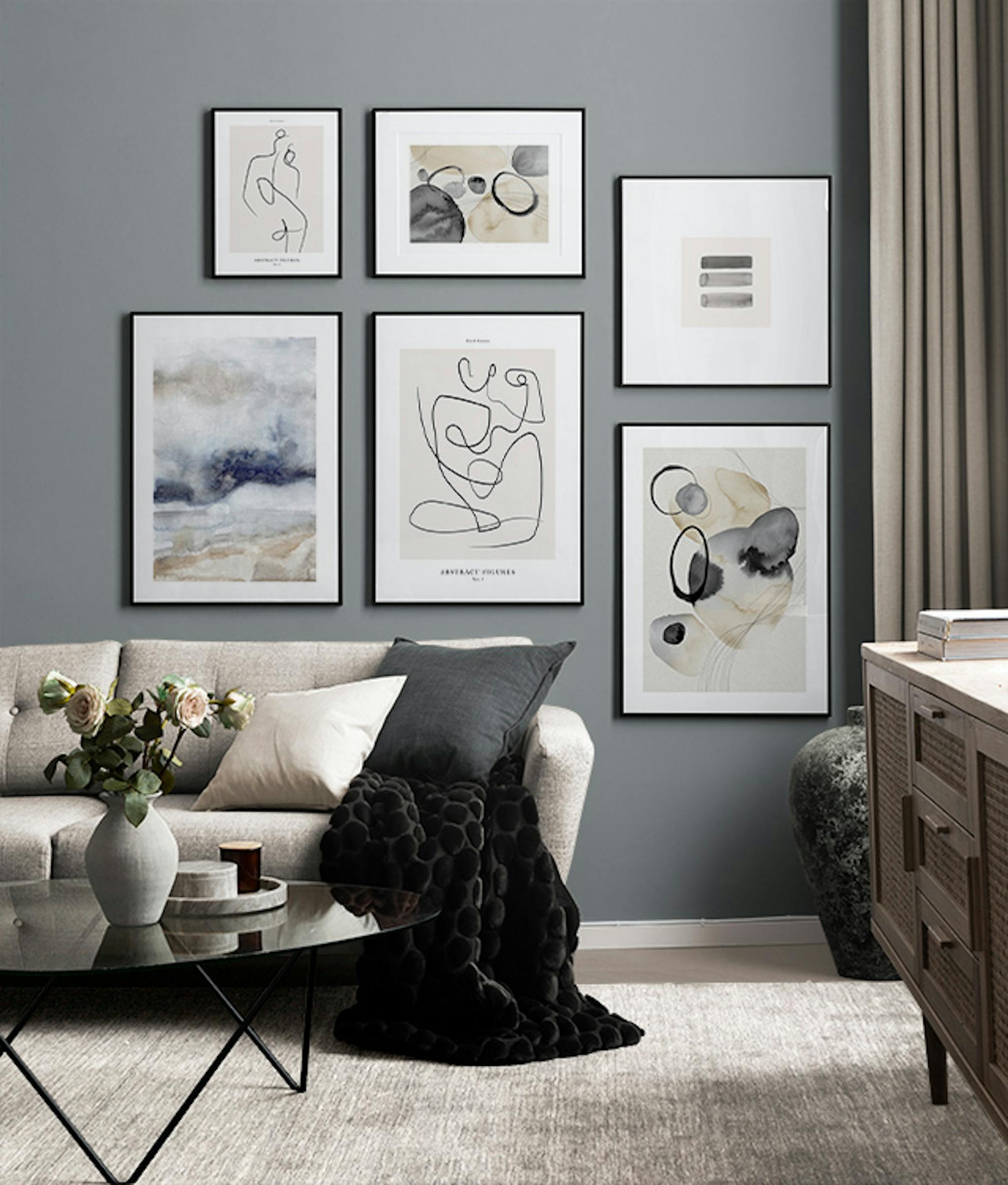 Line Art gallery walls