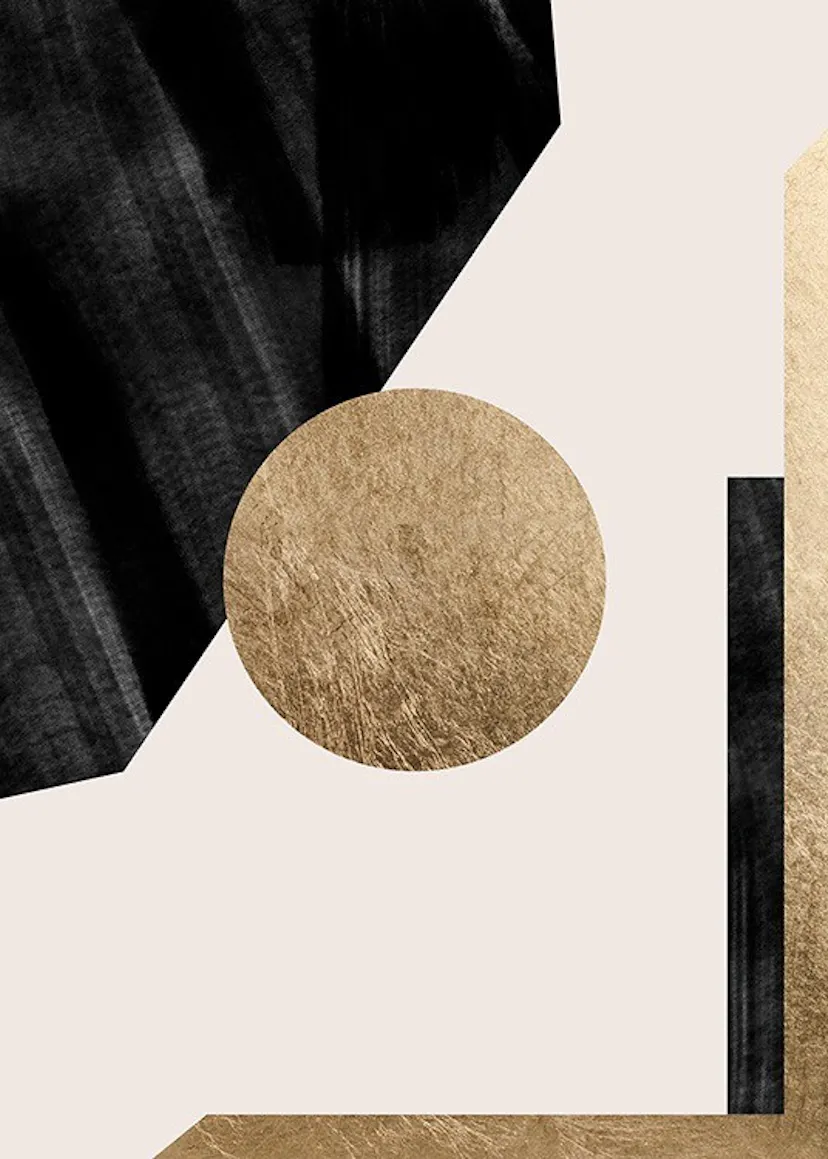 Metallic Graphics Poster - Gold circle - desenio.com