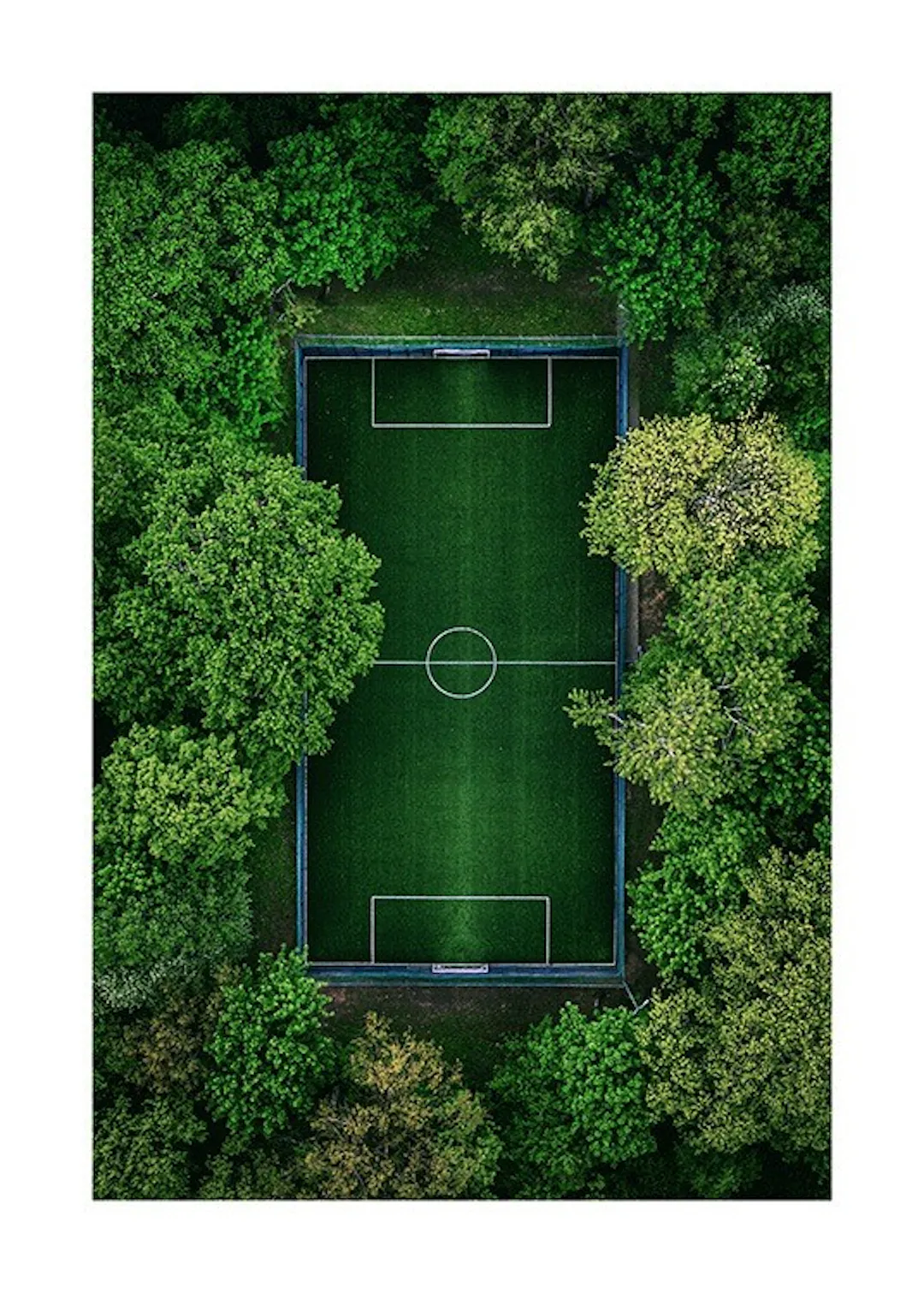 Green Soccer Pitch Poster árboles En Un Campo De Fútbol Desenio Es