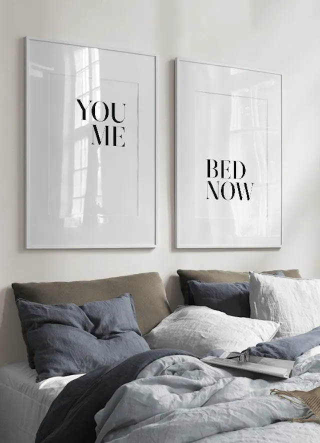 Bed. Now. Poster - Bild mit Spruch - desenio.de