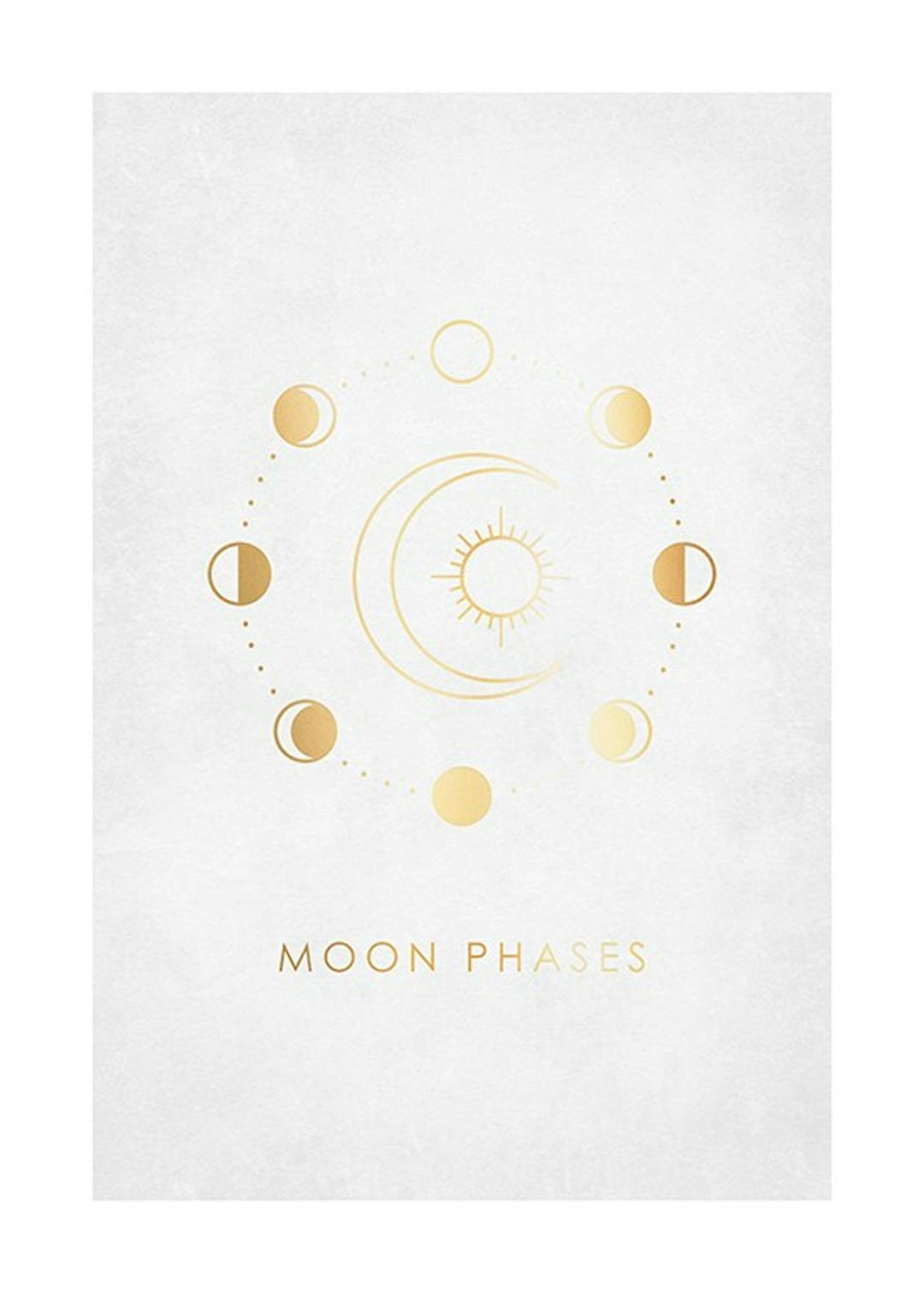 Moon Phases Poster - Gold moon - desenio.com