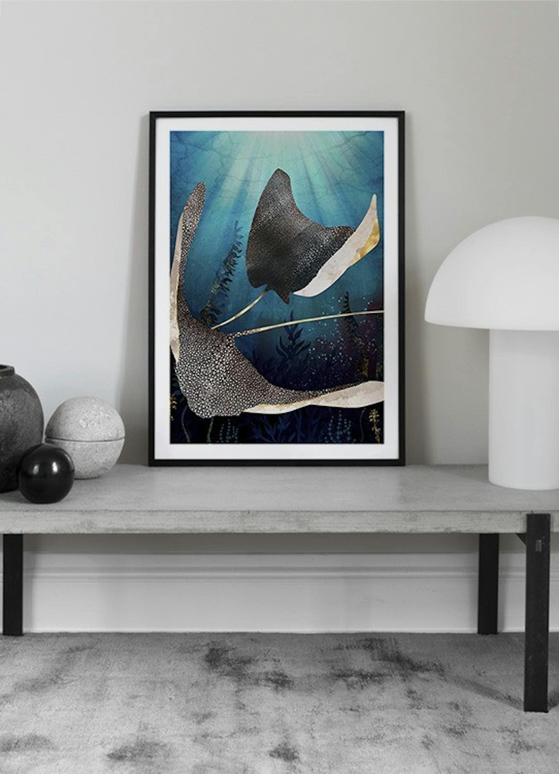 Metallic Stingray Poster - Graphical stingrays - desenio.com