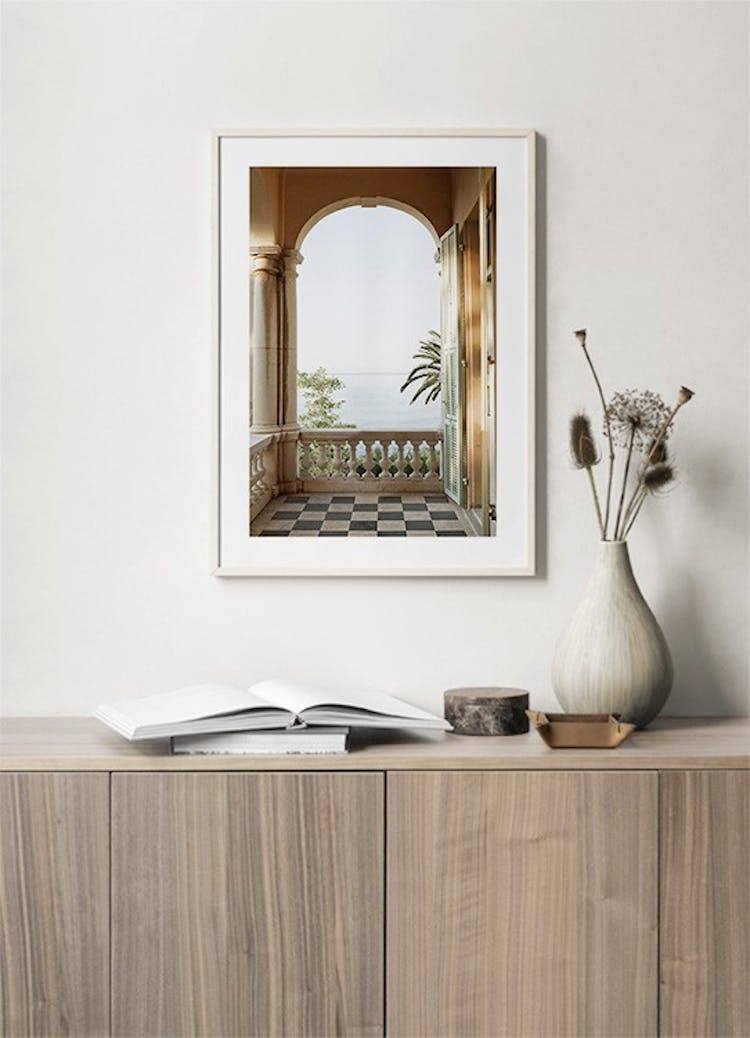 Mediterranean View Poster - Balcony arch - desenio.com