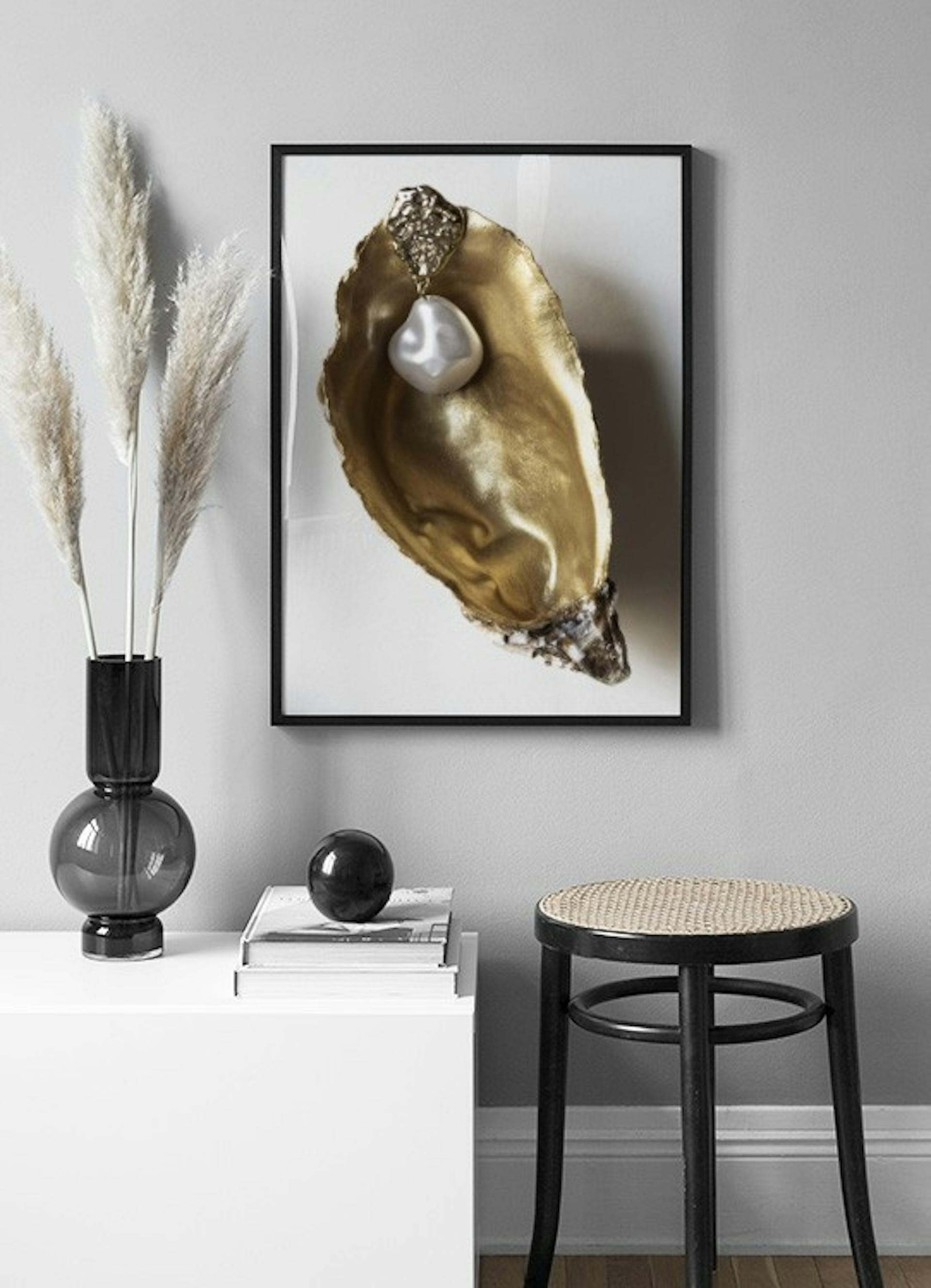 Golden Seashell Poster - Golden shell - desenio.com