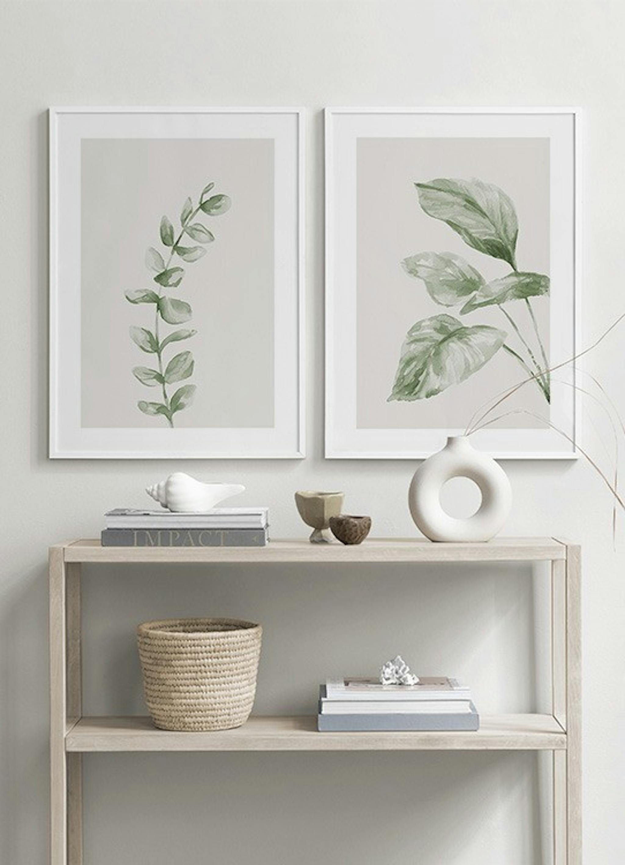 Painted Leaf No2 Poster - Green leaves - desenio.com