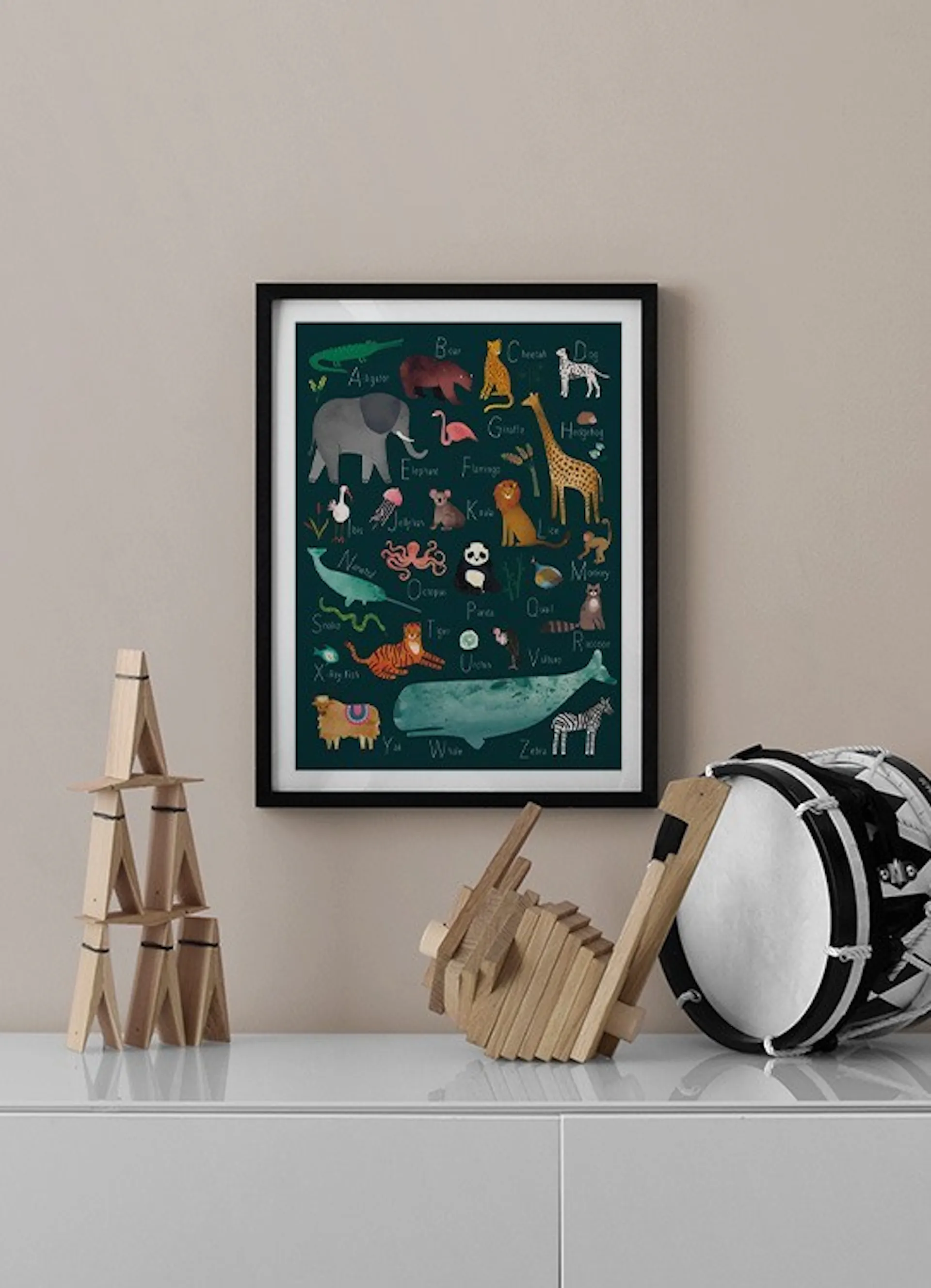 Alphabet Animals 2 Affiche - Animaux et alphabet - desenio.fr