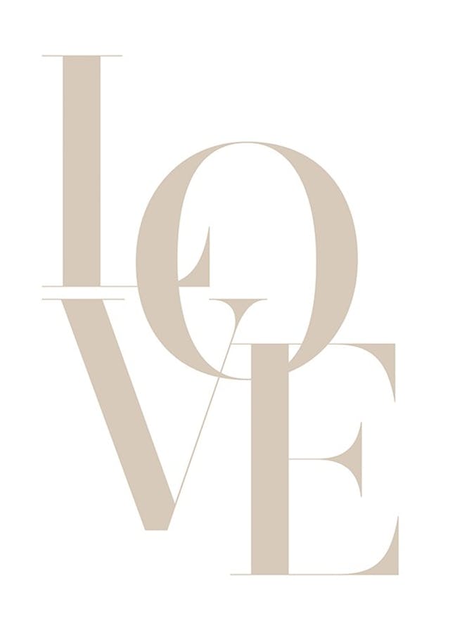 Love Beige Poster - Poster testo - desenio.it