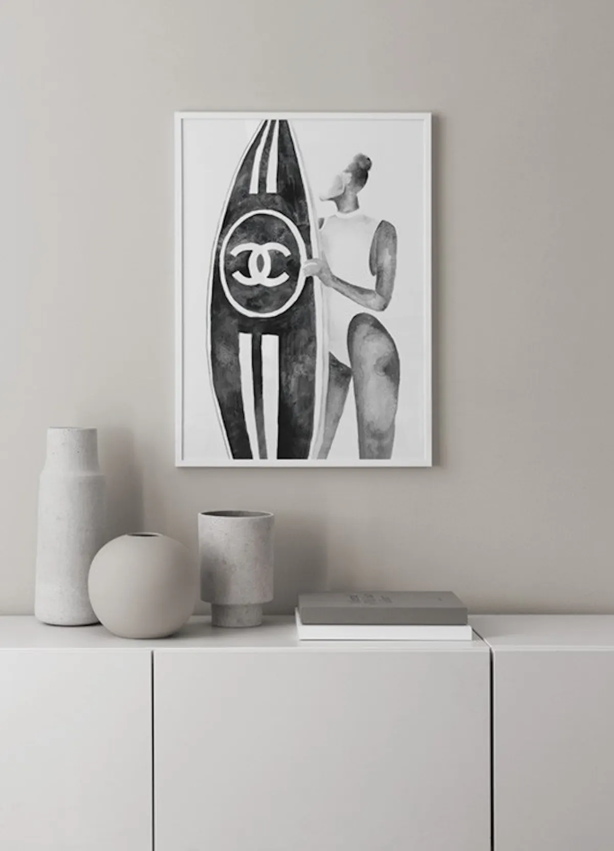 Surf In Style Poster - Chanel surfboard - desenio.com