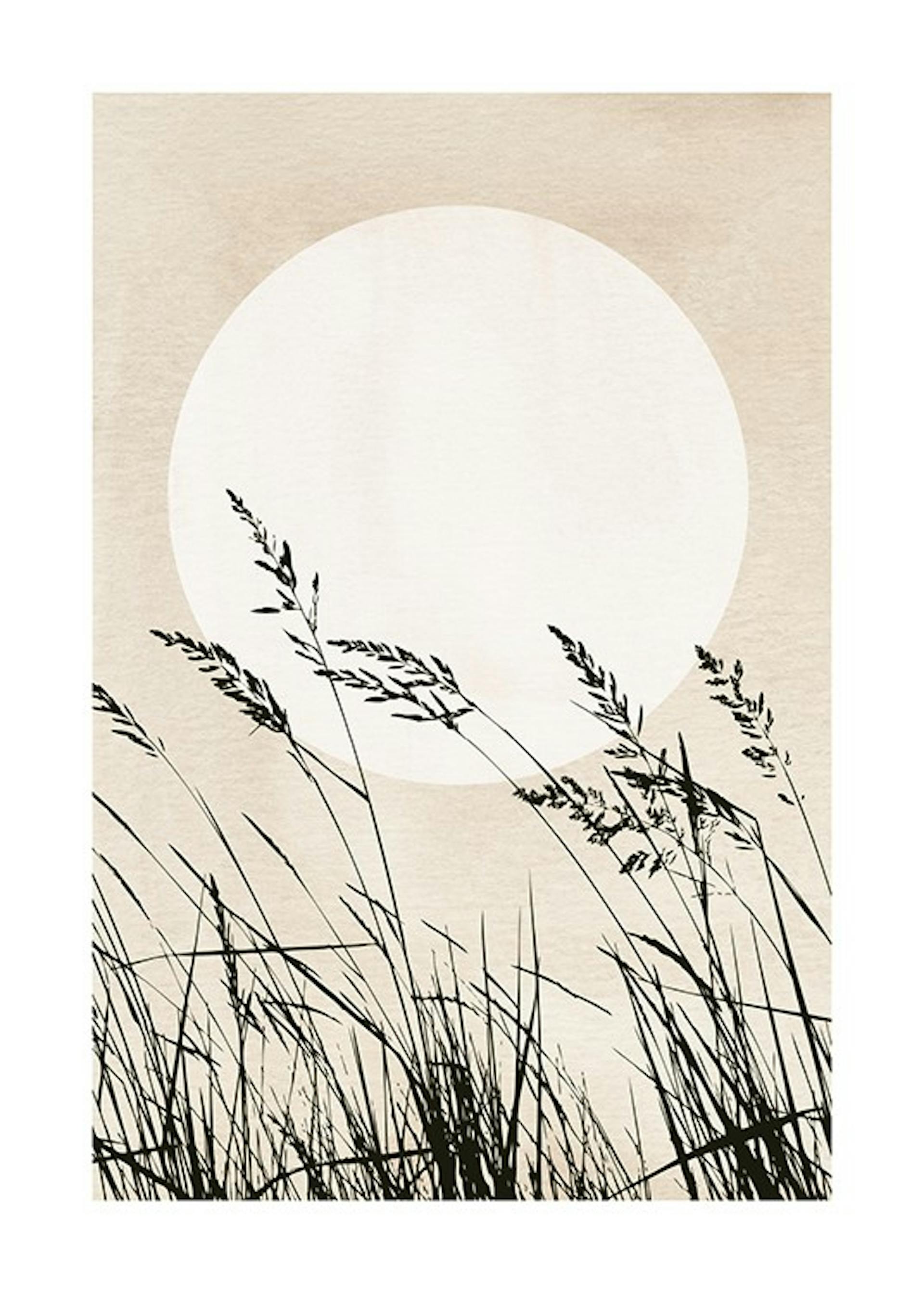 Sunset Reeds Poster - Black reeds - desenio.com