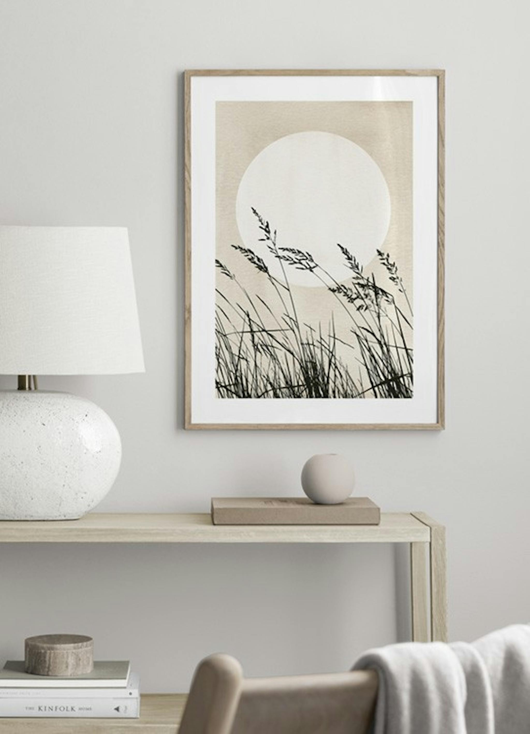 Sunset Reeds Poster - Black reeds - desenio.com