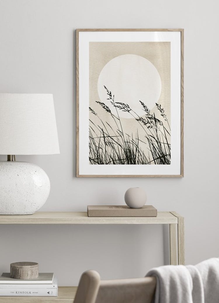 Sunset Reeds Poster - Black reeds - desenio.com
