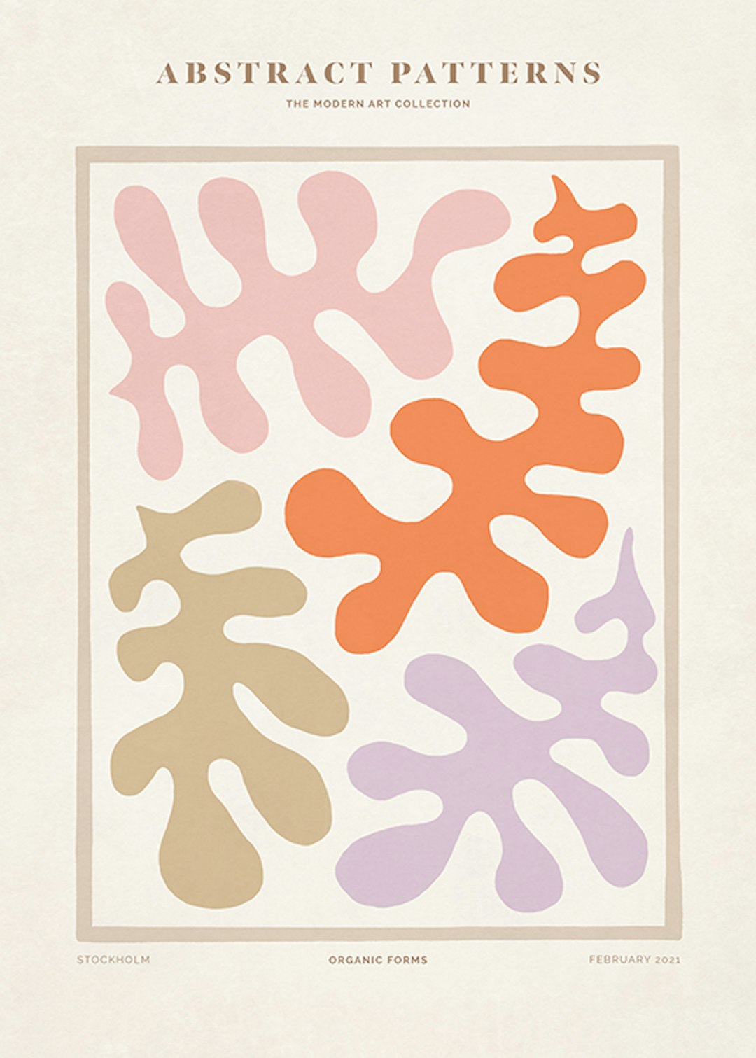 Retro Shapes No1 Poster - Orange und Rosa - desenio.de