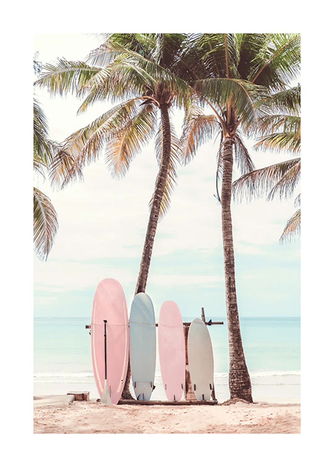 Palm Trees On Beach Poster - Strand en palmbomen - desenio.nl