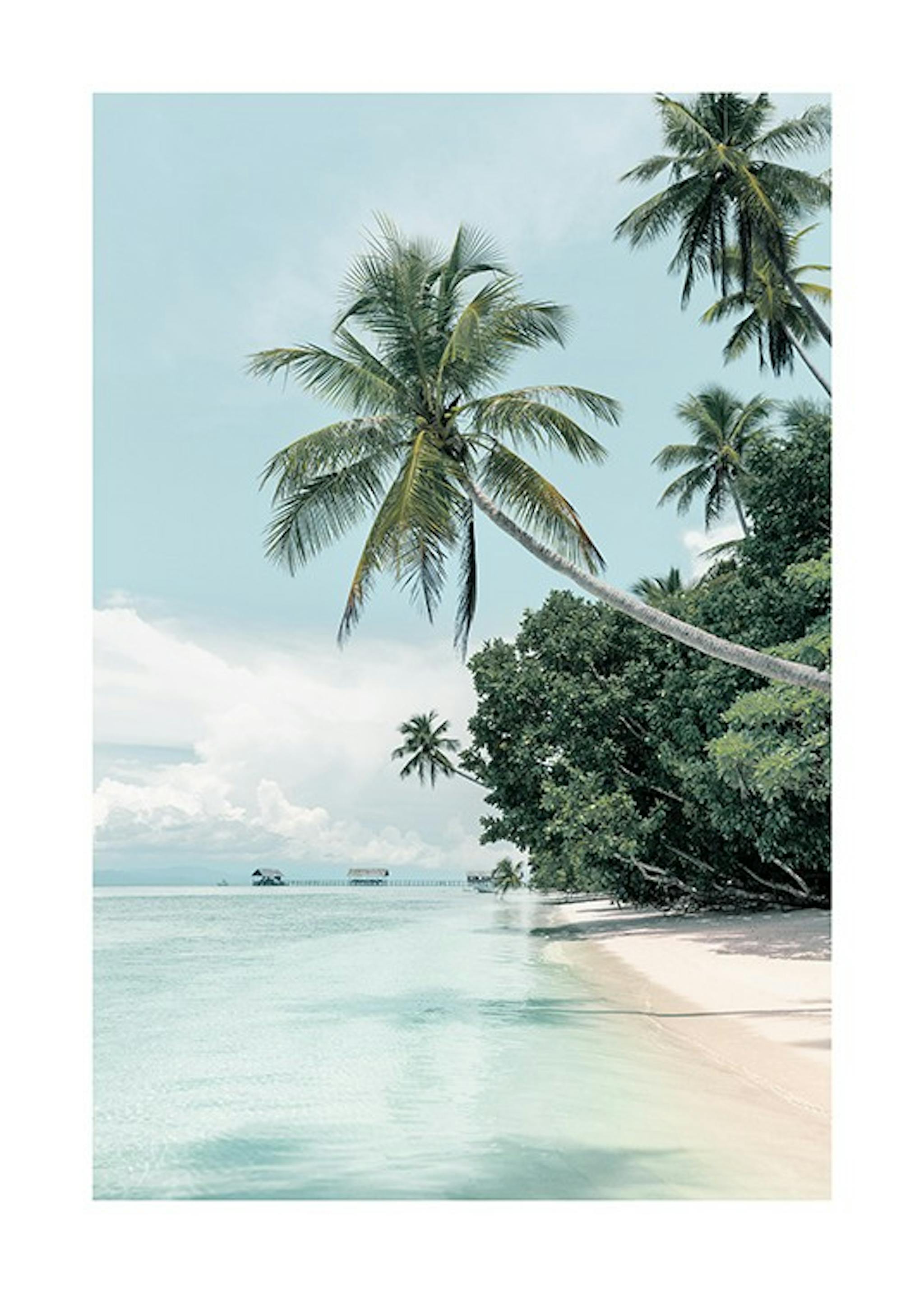 Tropical Sand Beach Poster - Palms by the ocean - desenio.co.uk