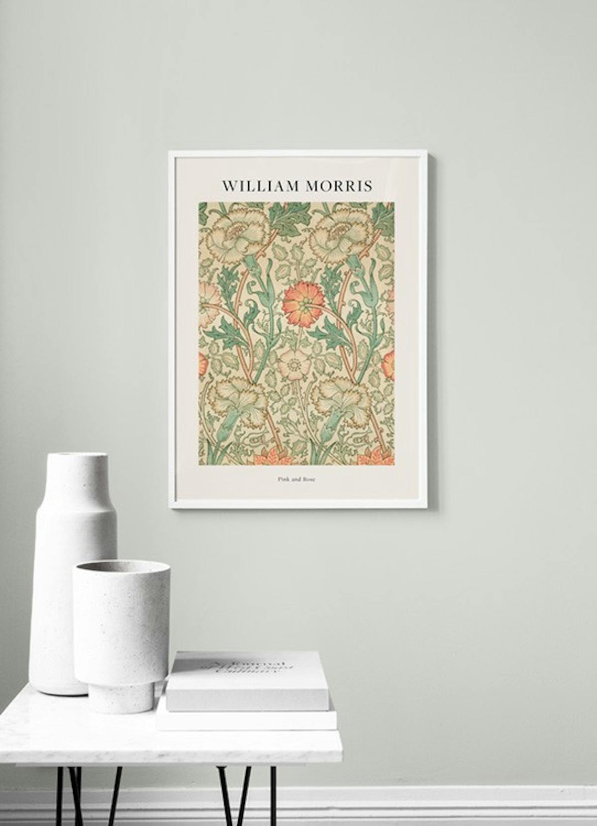 William Morris - Pink and Rose Poster - Blommönster - desenio.se