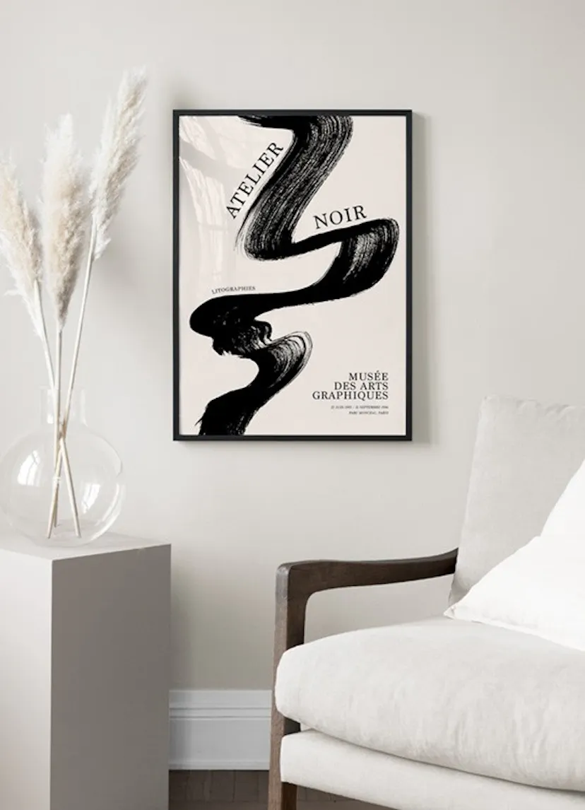 Black Brush Stroke Poster - Brochazo negro - desenio.es