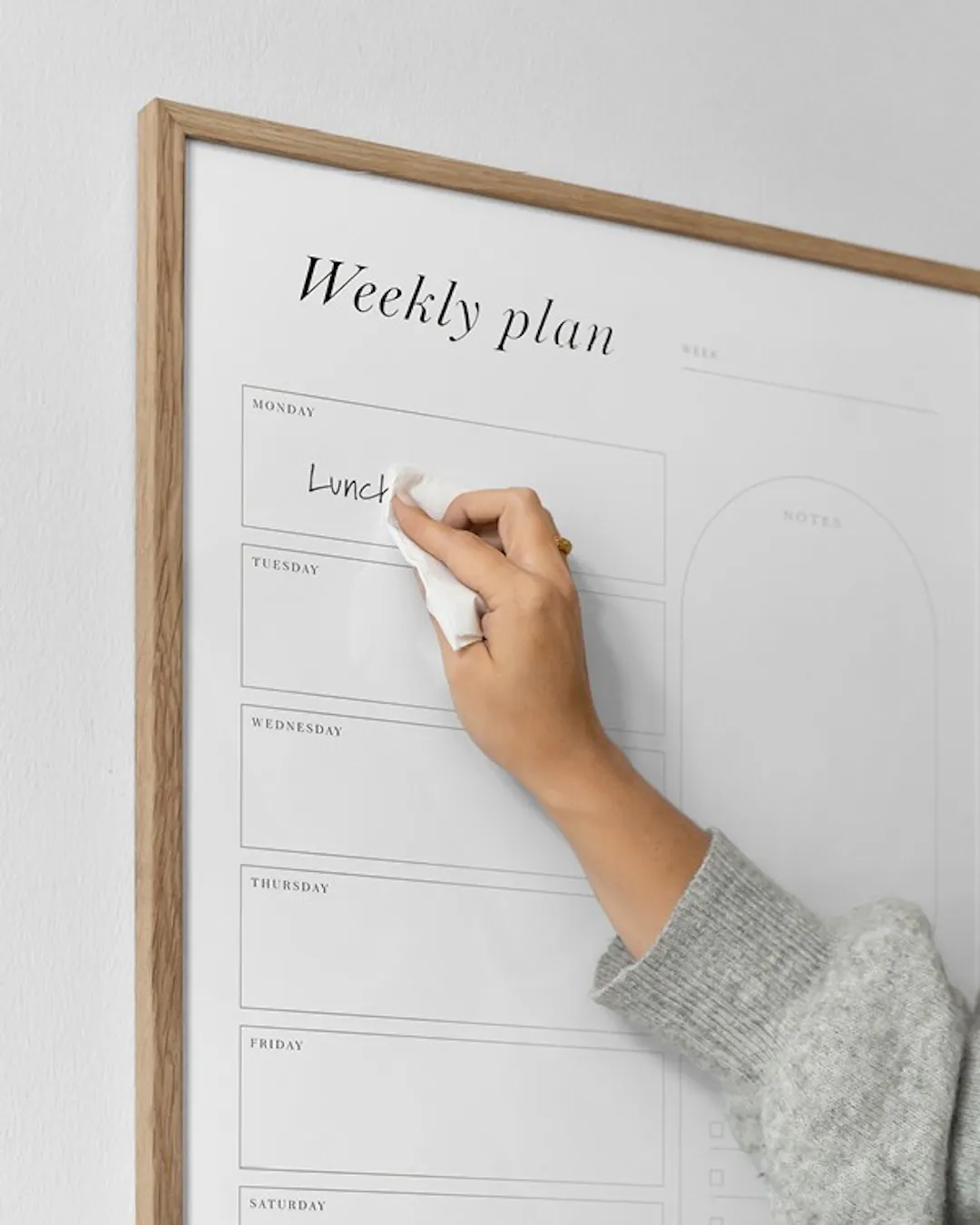 Weekly Planner Poster - White weekly planner - desenio.co.uk