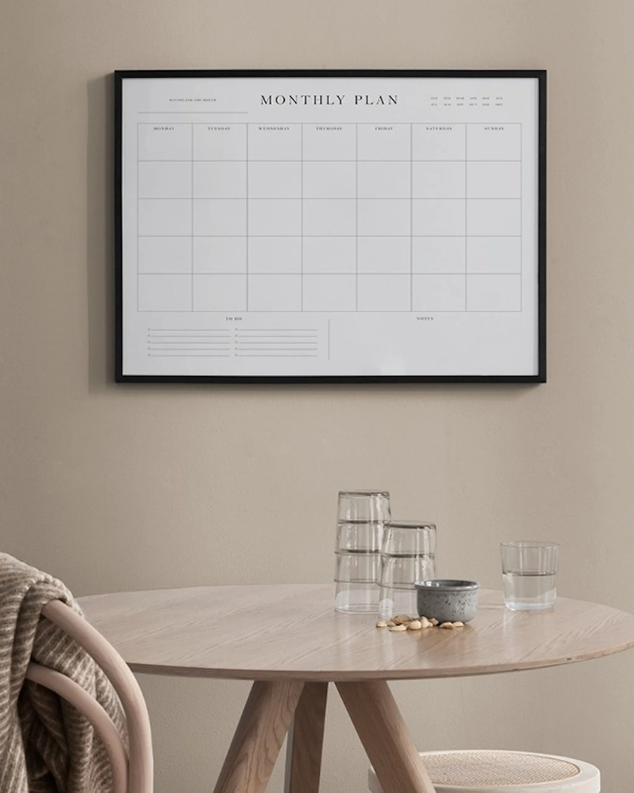 Monthly Planner Poster - White monthly planner - desenio.co.uk
