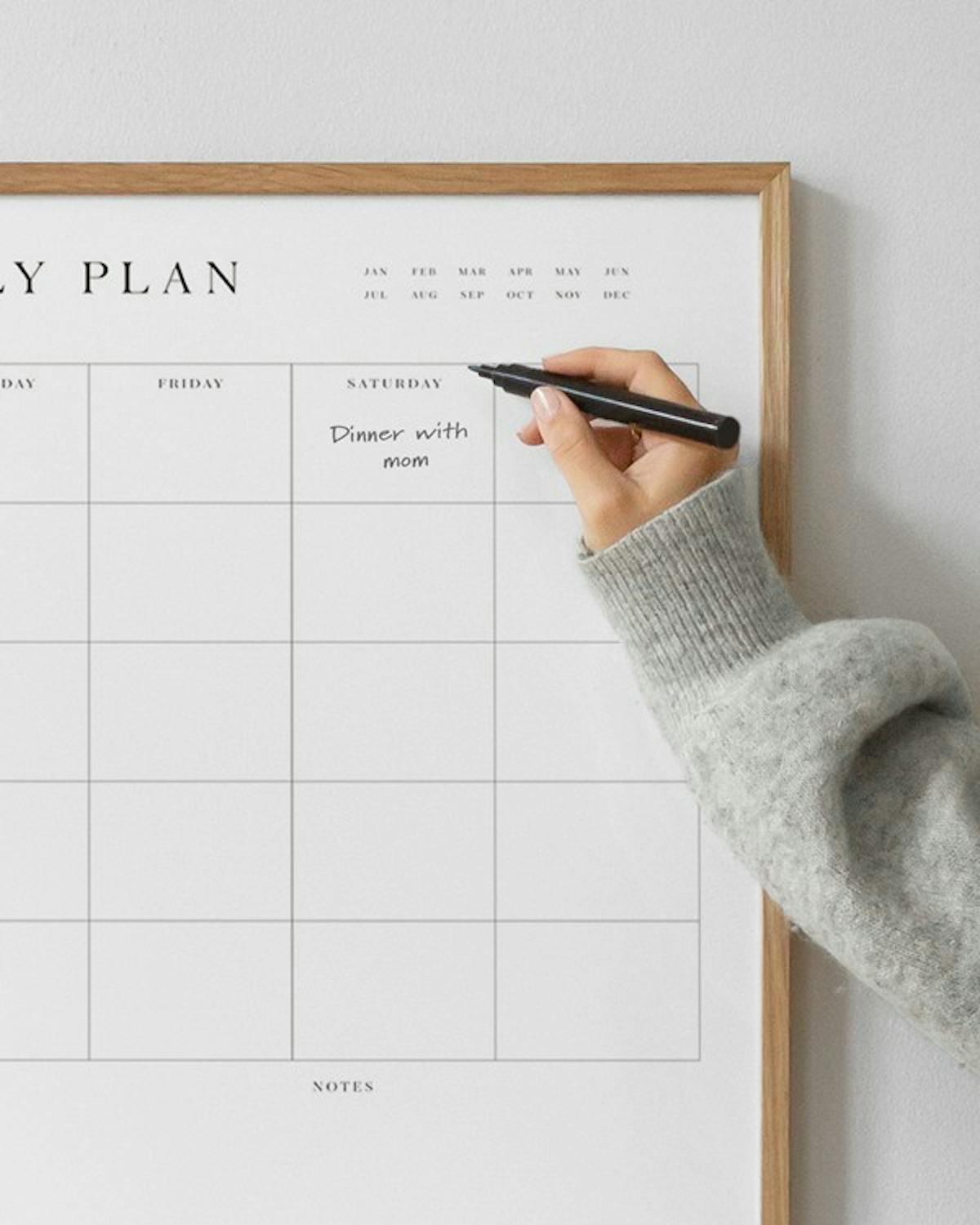 Monthly Planner Poster - Witte maandplanner - desenio.nl