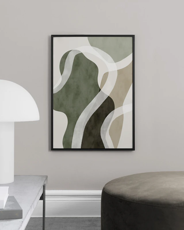 Abstract Green Shapes No1 Affiche - Vert abstrait - desenio.fr