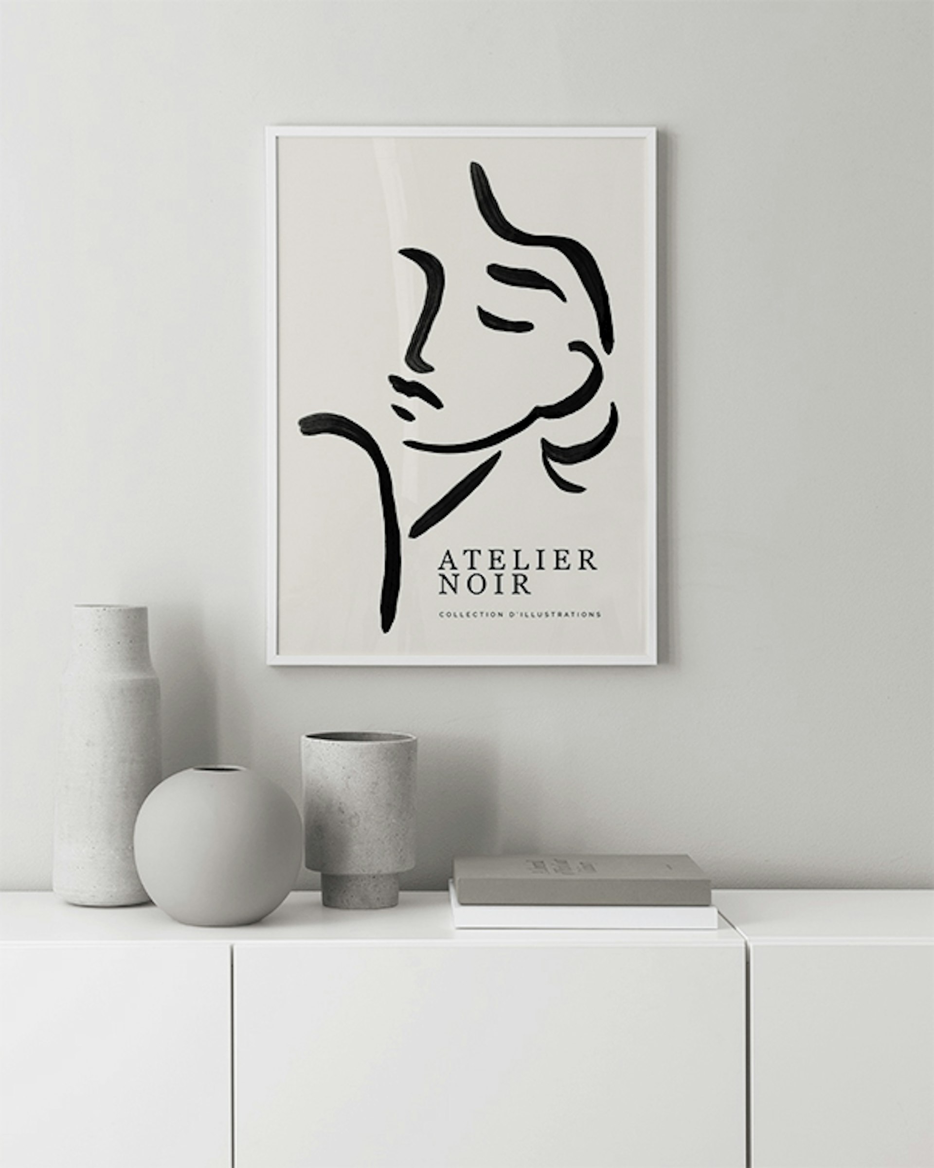 Looking Back Poster - Abstracte gezichtsillustratie - desenio.be