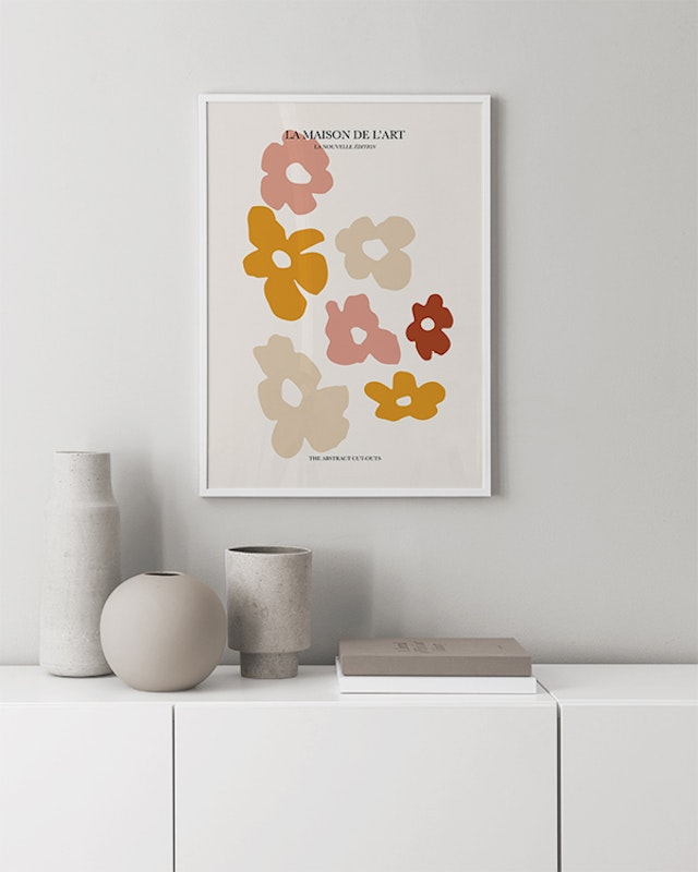 The Floral Cut-Outs Poster - Papierknipsels bloemen - desenio.be