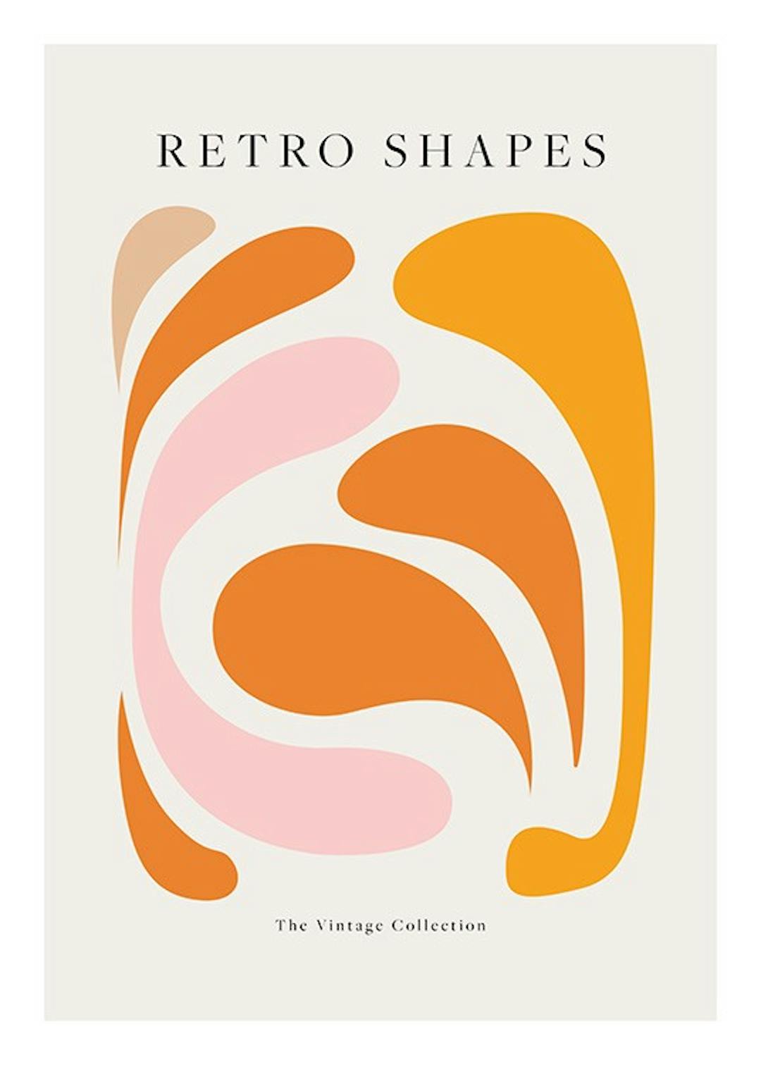 Retro Shapes No1 Poster - Orange and pink - desenio.com