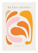 Retro Shapes No1 Poster - Orange and pink - desenio.com