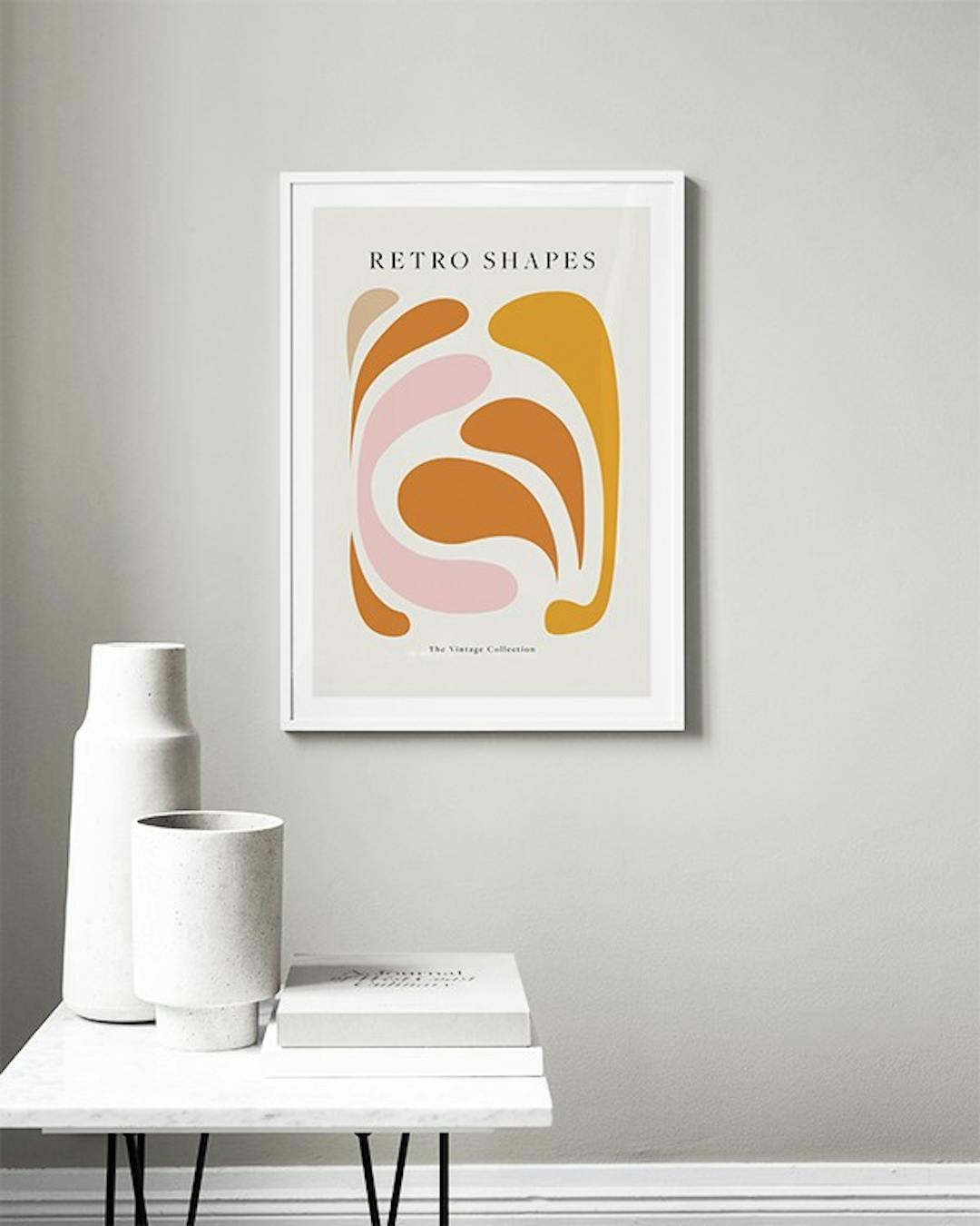 Retro Shapes No1 Poster - Orange and pink - desenio.com