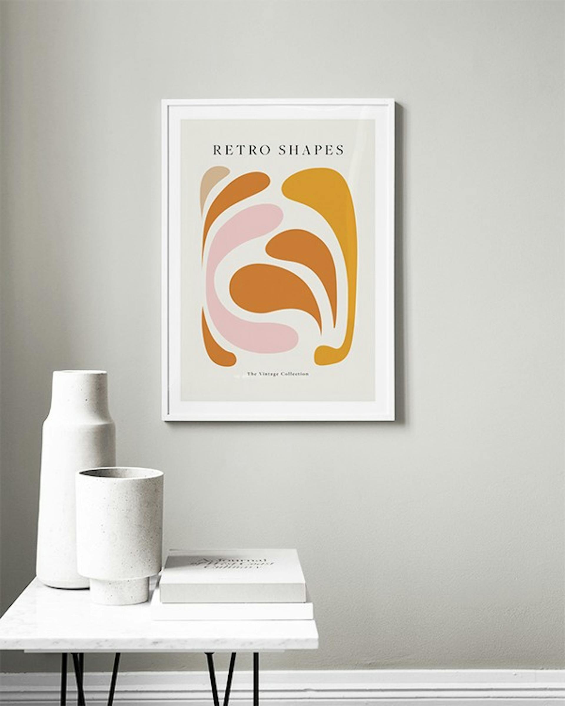 Retro Shapes No1 Poster - Orange and pink - desenio.com