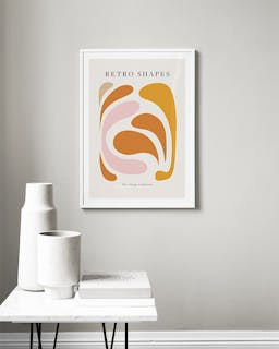 Retro Shapes No1 Poster - Orange and pink - desenio.com