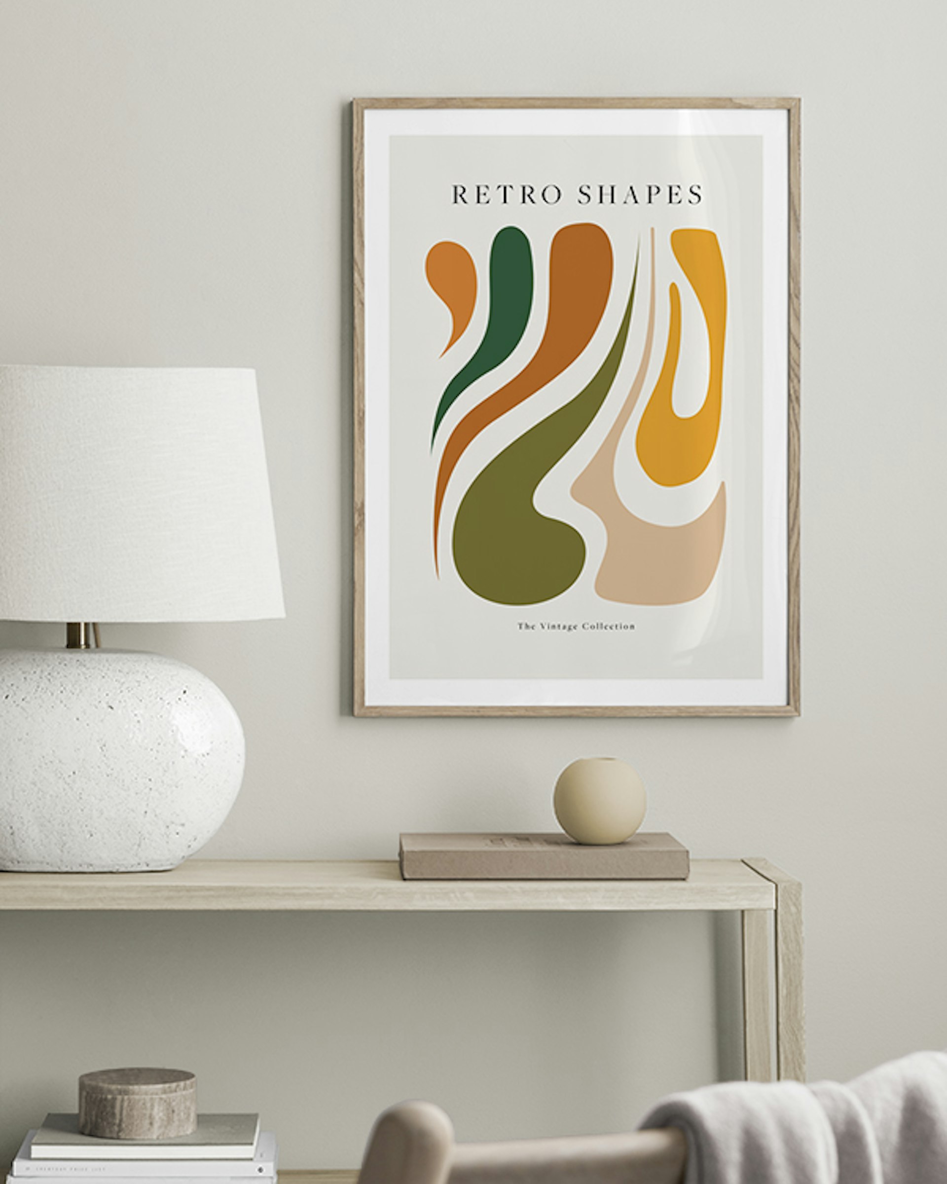 Retro Shapes No2 Poster - Verde y naranja - desenio.es