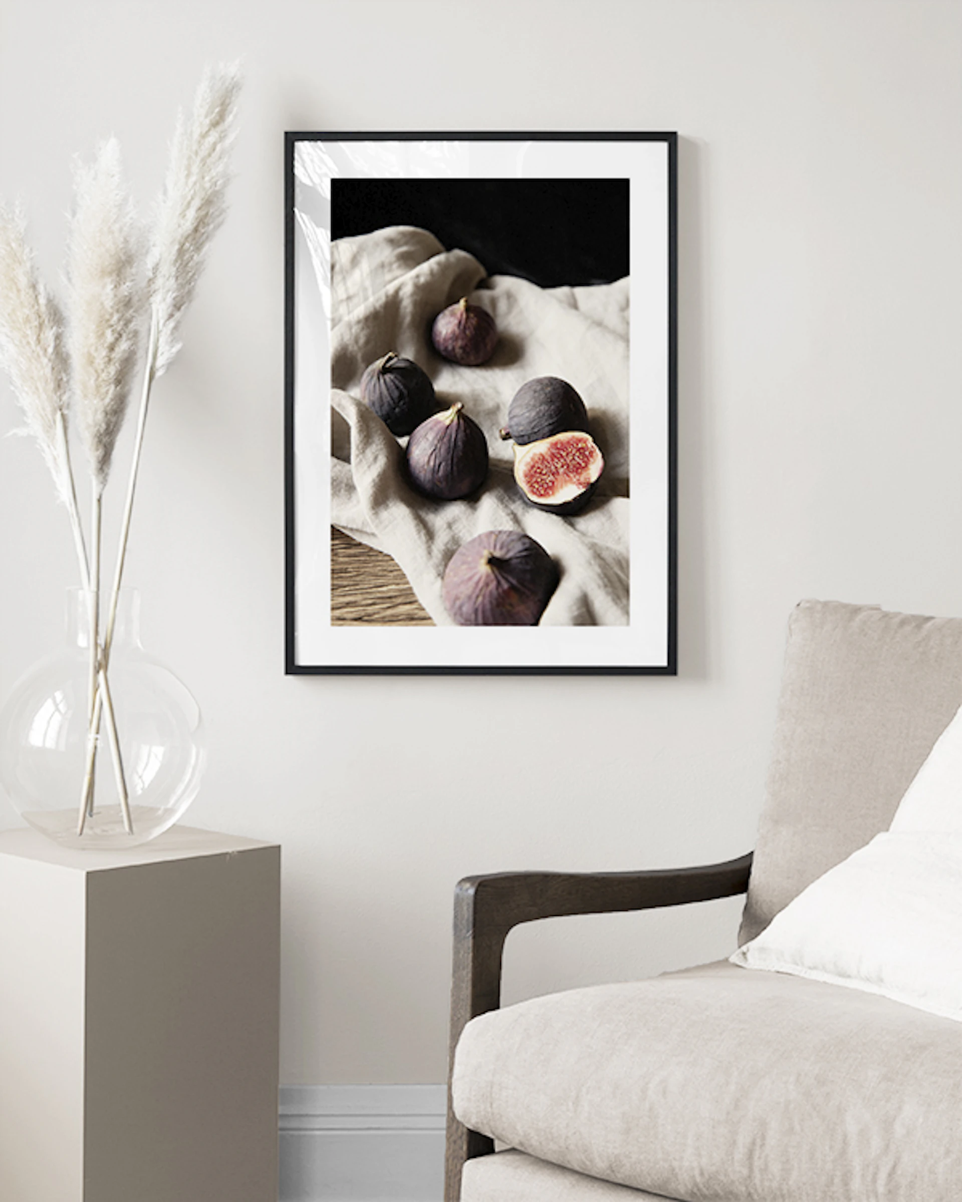 Soft Figs Poster - Feigen auf grauem Untergrund - desenio.de