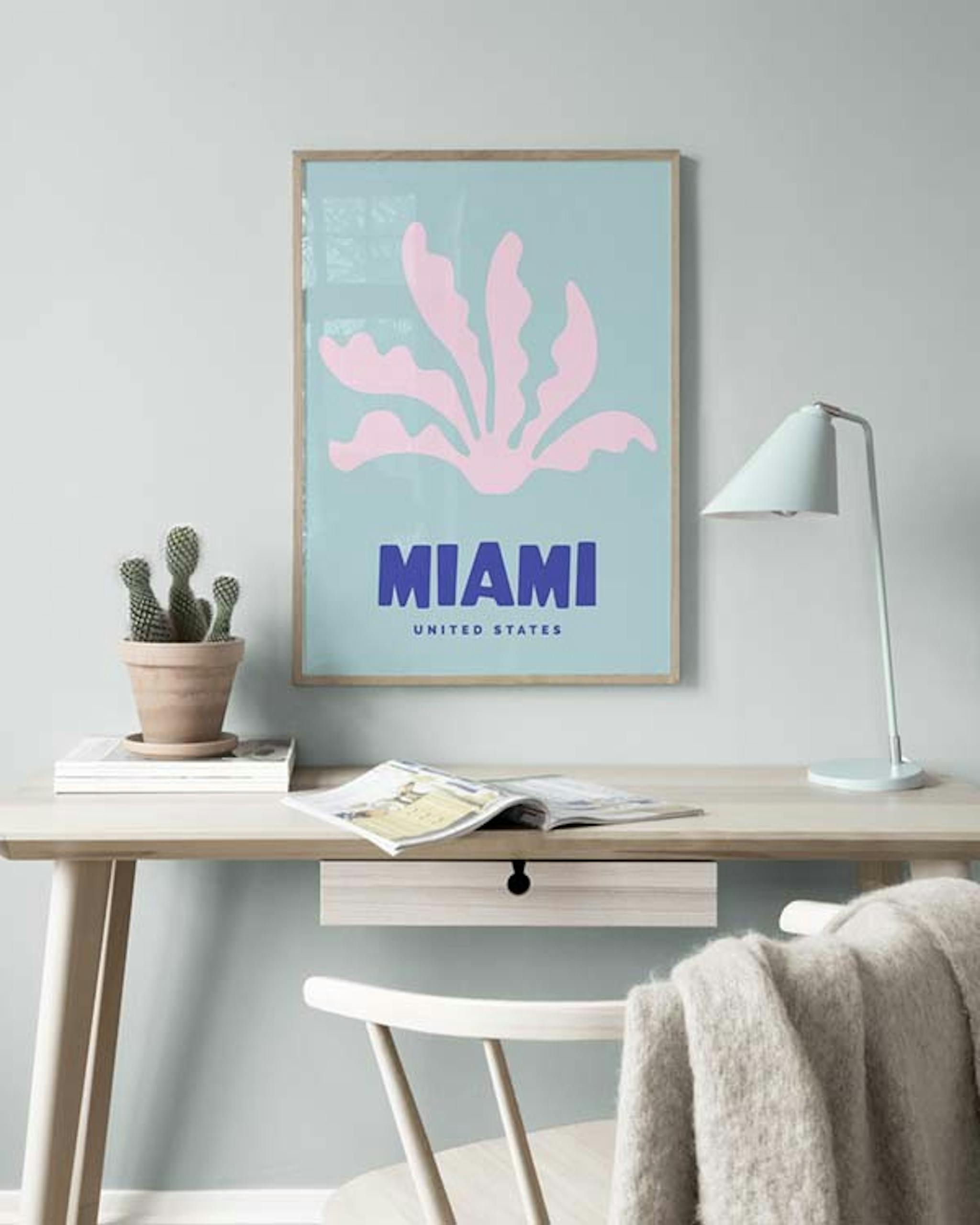 Graphic Miami Affiche - Feuille graphique rose - desenio.fr