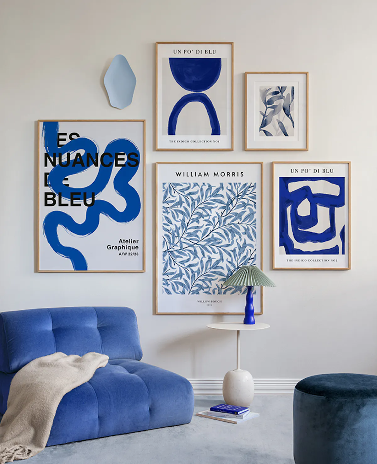 Blue Art gallery wall