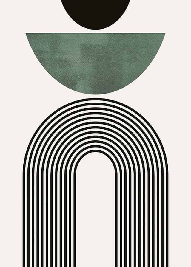 Green Botanical on Linen Poster