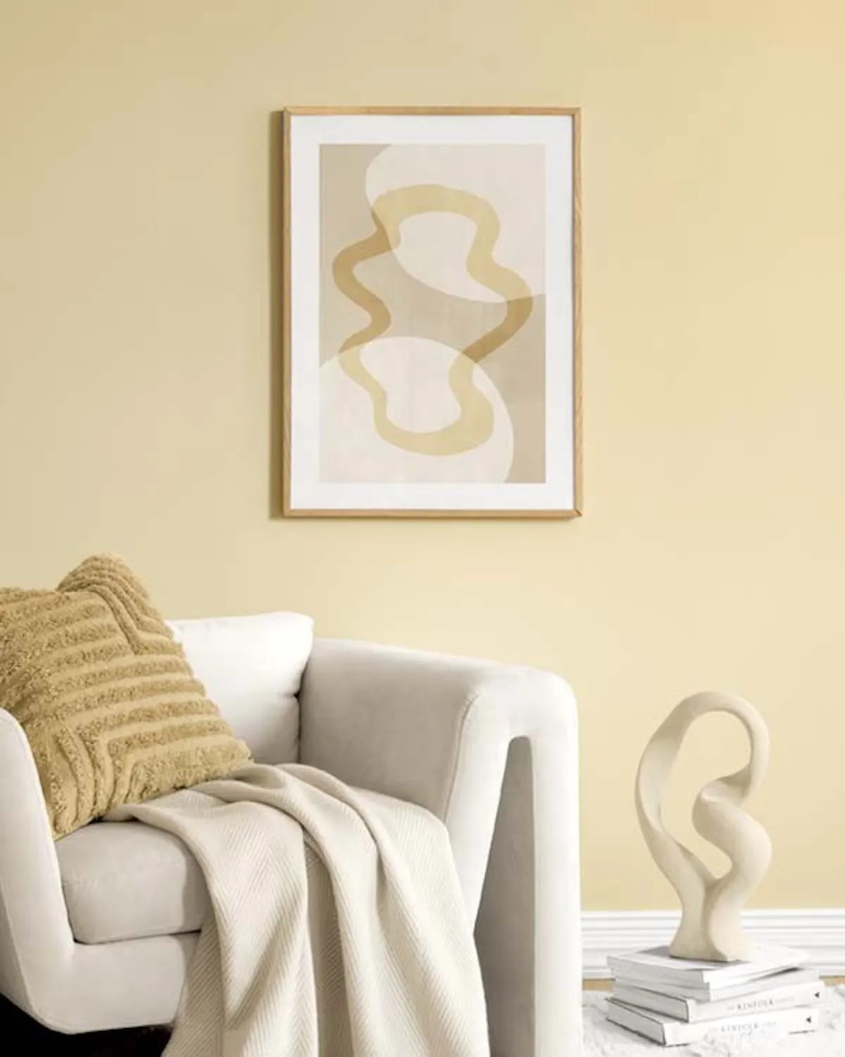 Abstract Yellow Shapes No2 Poster - Beige abstract illustration ...