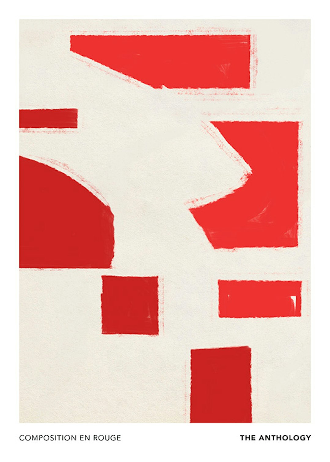 En Rouge No1 Plakat - Kształty czerwonych bloków - desenio.pl