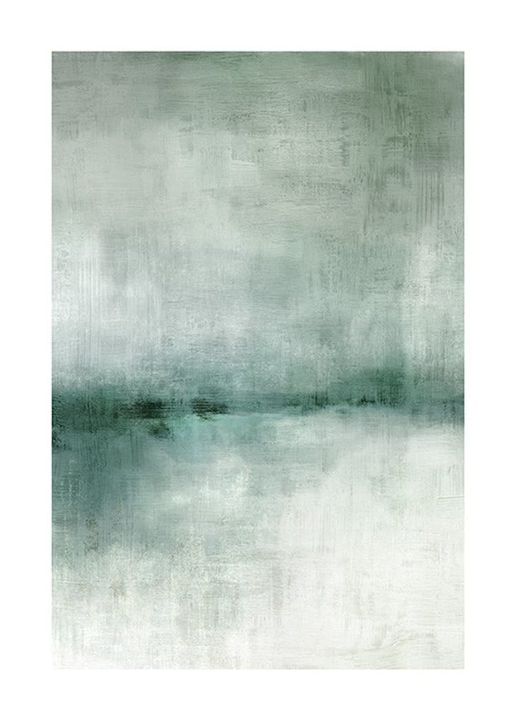 Abstract Scenery Green No2 Affiche - Peinture abstraite verte - desenio.fr