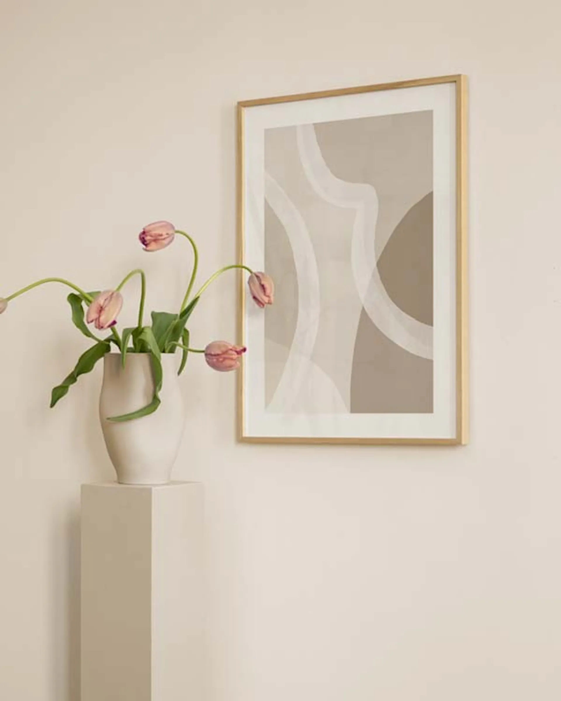 Beige Abstract No1 Poster