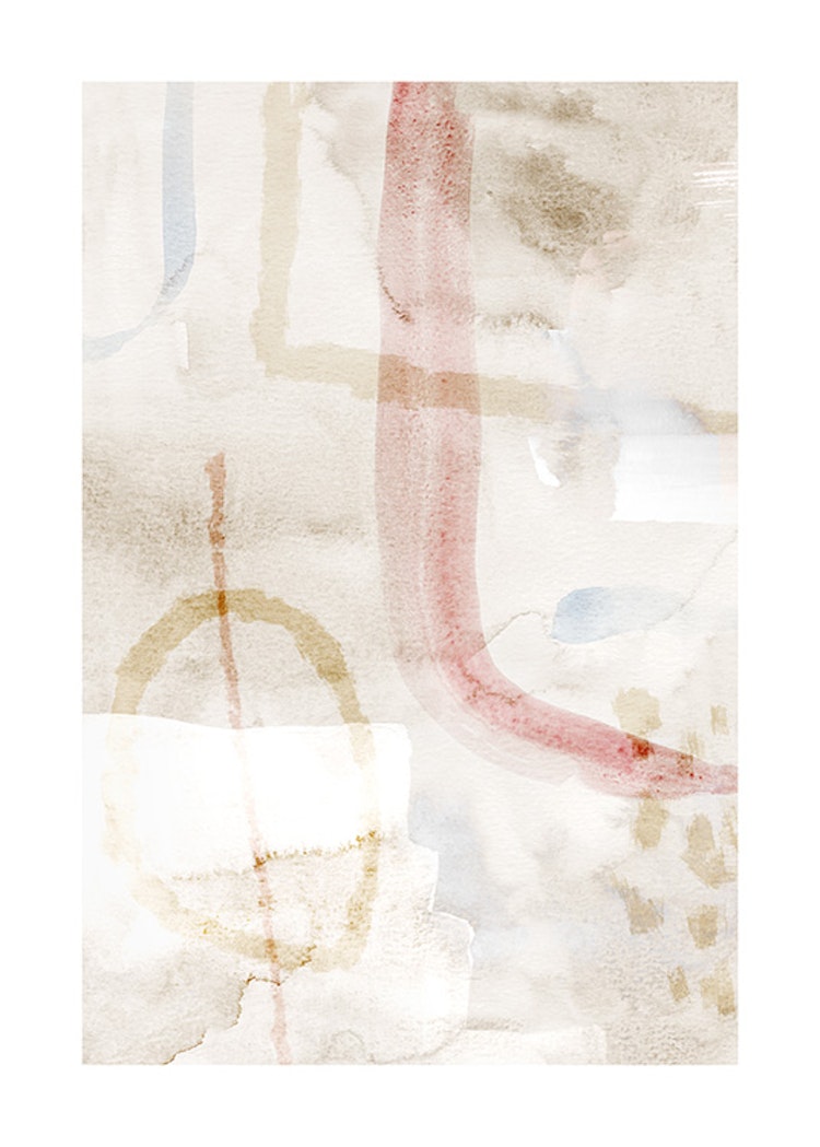 Soft Abstract Watercolor No1 Poster