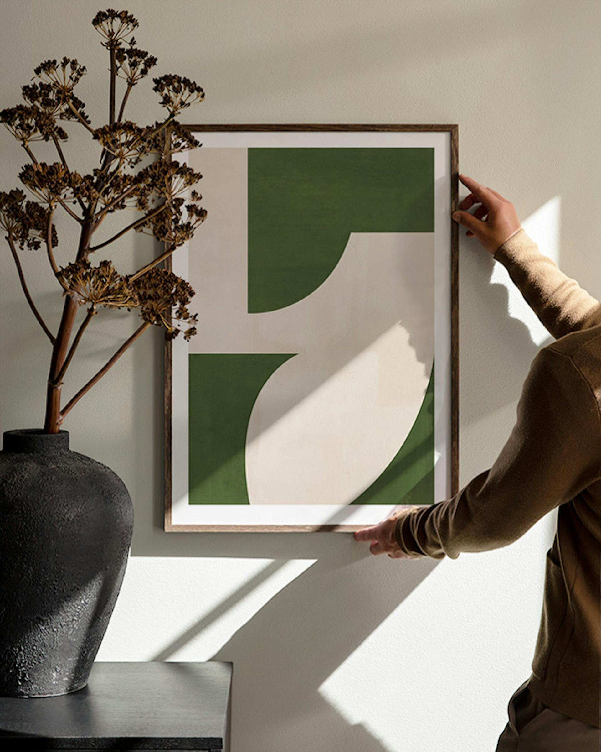 Green Graphic Forms No1 Print