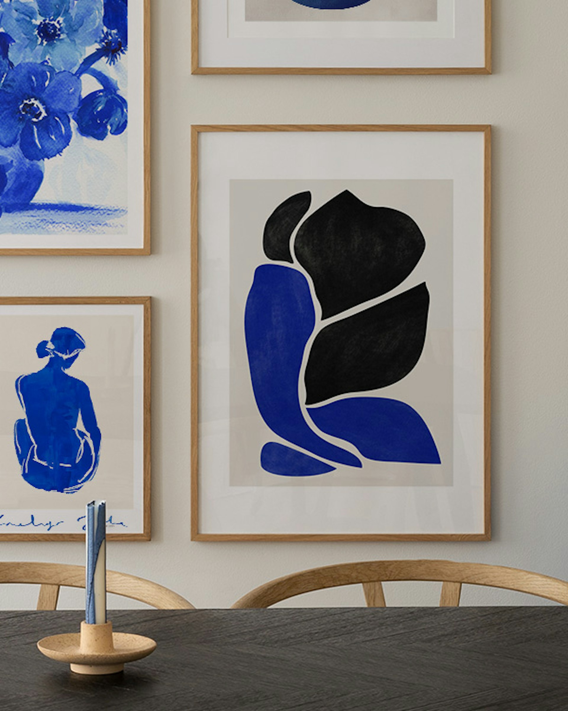 Black and Blue Shapes Poster