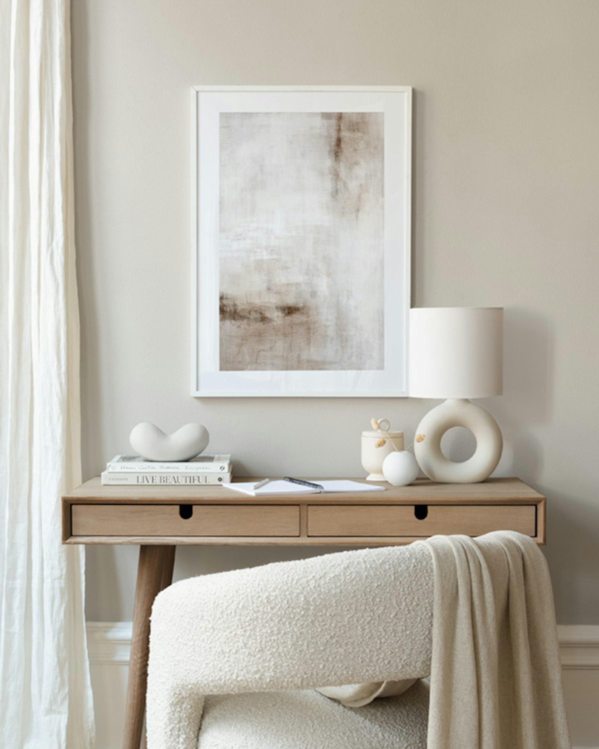 Beige Abstract Painting No2 Poster